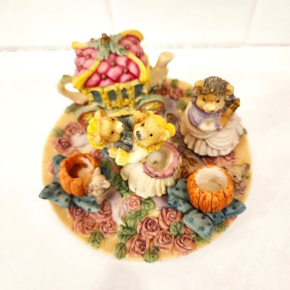Accents | Cinderella Teddy Bear Resin Miniature Tea Set | Poshmark